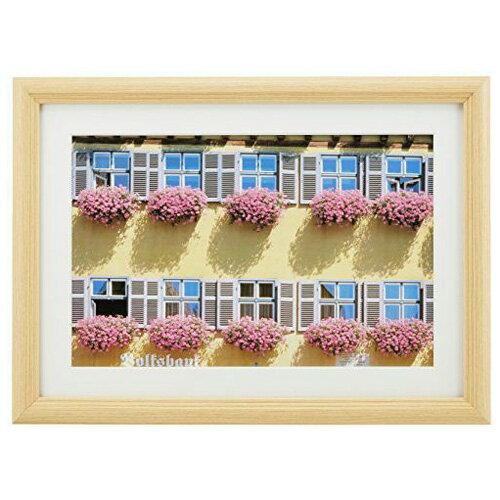 【返品種別A】□「返品種別」について詳しくはこちら□◆シンプル＆ナチュラルな木製額縁◆前面板ガラス製◆厚手Vカット台紙（1.3mm）【付属品】・吊りヒモ■　仕　様　■額縁外寸：271×373mm額縁内寸：229×331mmマット外寸：239...