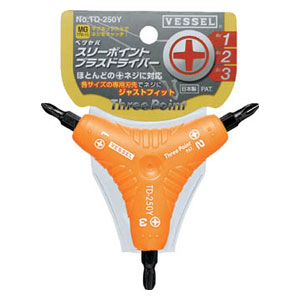 【返品種別B】□「返品種別」について詳しくはこちら□◆1本で3サイズ使えるコンパクトで便利なドライバーです。◆手にフィットするY型ハンドルです。パワフルな締め付けができます。◆軸は、クロムバナジューム鋼使用です。■　仕　様　■全身焼入刃先：...