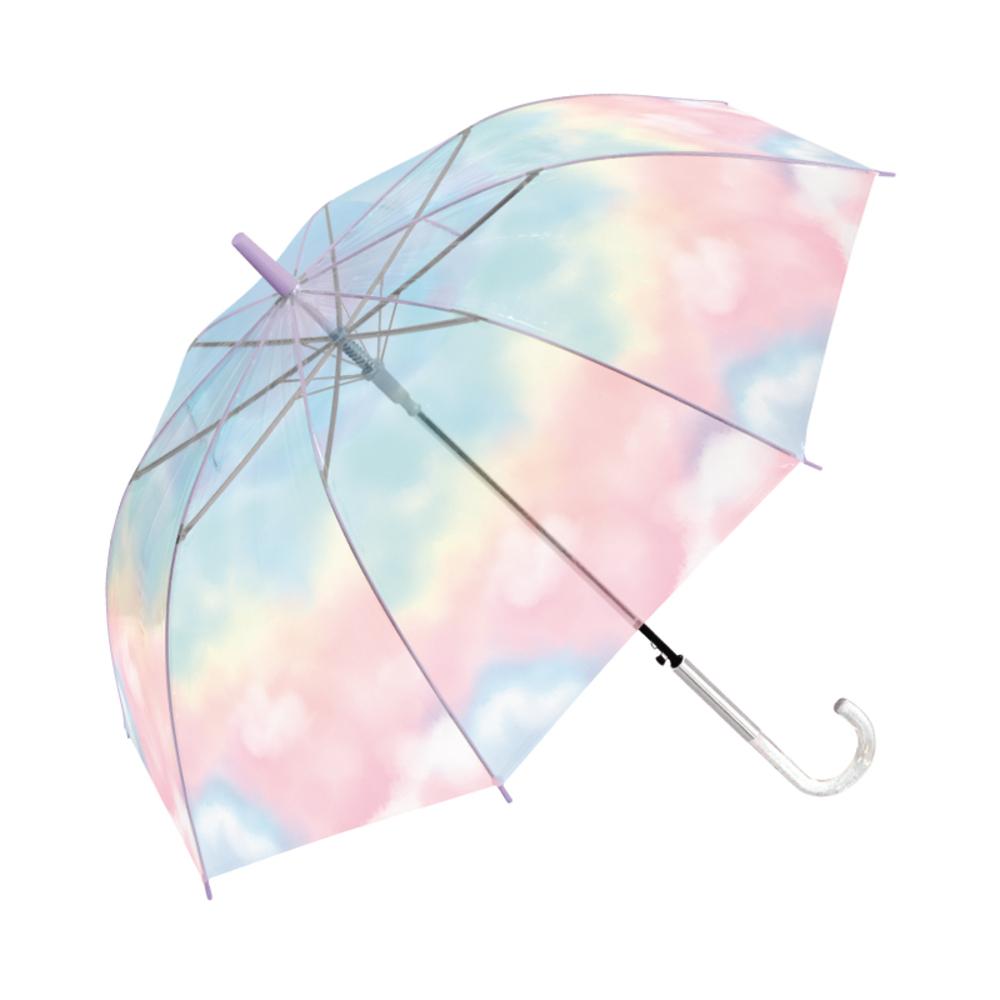 【返品種別A】□「返品種別」について詳しくはこちら□◆ニュアンスグラデーションが素敵なロング傘！　(親骨60cm)◆傘生地はビニール素材でできており、透明+グラデーションカラーの組み合わせがオシャレなデザイン！　◆親骨には軽くて丈夫なグラス...
