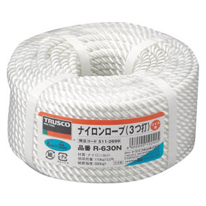 【返品種別B】□「返品種別」について詳しくはこちら□◆合成繊維の中で最も強度があり、耐摩擦性、耐熱性に優れています。◆伸びがあるため、衝撃吸収性があります。◆安全帯の工具吊り下げ用。◆電工現場のリードロープ用など。■　仕　様　■ナイロン色：...