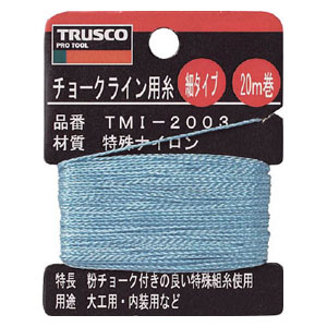 【返品種別B】□「返品種別」について詳しくはこちら□◆特殊加工で粉チョークのつきやすいナイロンひもです。◆粉チョークによる直線マーキング用。■　仕　様　■色：ブルー長さ（m）：20線径（mm）：0.85質量：15g[TMI2003トラスコ]...