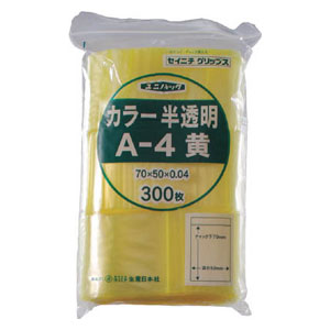 【返品種別B】□「返品種別」について詳しくはこちら□「おひとり様5点まで」◆スタンダードなフィルム厚0.04mmのチャック付ポリエチレン袋です。■　仕　様　■厚み:0.04mmポリエチレン（PE）色：半透明イエロー縦（mm）：70横（mm）...