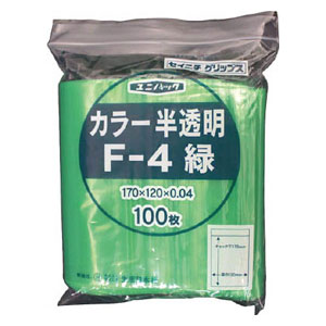 【返品種別B】□「返品種別」について詳しくはこちら□「おひとり様5点まで」◆スタンダードなフィルム厚0.04mmのチャック付ポリエチレン袋です。■　仕　様　■厚み:0.04mmポリエチレン（PE）色：半透明グリーン縦（mm）：170横（mm...