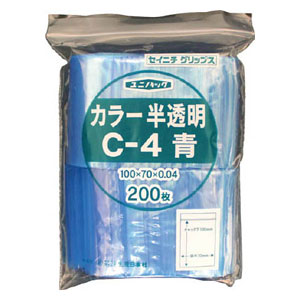 【返品種別B】□「返品種別」について詳しくはこちら□「おひとり様5点まで」◆スタンダードなフィルム厚0.04mmのチャック付ポリエチレン袋です。■　仕　様　■厚み:0.04mmポリエチレン（PE）色：半透明ブルー縦（mm）：100横（mm）...