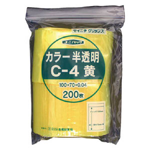 【返品種別B】□「返品種別」について詳しくはこちら□「おひとり様5点まで」◆スタンダードなフィルム厚0.04mmのチャック付ポリエチレン袋です。■　仕　様　■厚み:0.04mmポリエチレン（PE）色：半透明イエロー縦（mm）：100横（mm...