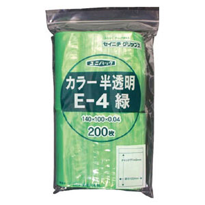 【返品種別B】□「返品種別」について詳しくはこちら□「おひとり様10点まで」◆スタンダードなフィルム厚0.04mmのチャック付ポリエチレン袋です。■　仕　様　■厚み:0.04mmポリエチレン（PE）色：半透明グリーン縦（mm）：140横（m...