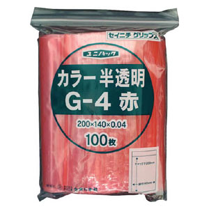 【返品種別B】□「返品種別」について詳しくはこちら□「おひとり様5点まで」◆スタンダードなフィルム厚0.04mmのチャック付ポリエチレン袋です。■　仕　様　■厚み:0.04mmポリエチレン（PE）色：半透明レッド縦（mm）：200横（mm）...