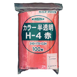 【返品種別B】□「返品種別」について詳しくはこちら□「おひとり様5点まで」◆スタンダードなフィルム厚0.04mmのチャック付ポリエチレン袋です。■　仕　様　■厚み:0.04mmポリエチレン（PE）色：半透明レッド縦（mm）：240横（mm）...