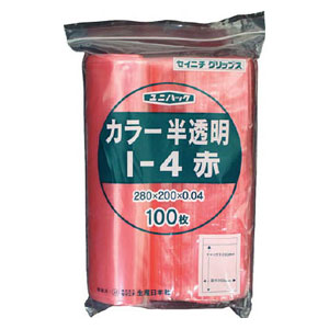 【返品種別B】□「返品種別」について詳しくはこちら□◆スタンダードなフィルム厚0.04mmのチャック付ポリエチレン袋です。■　仕　様　■厚み:0.04mmポリエチレン（PE）色：半透明レッド縦（mm）：280横（mm）：200質量：486g...