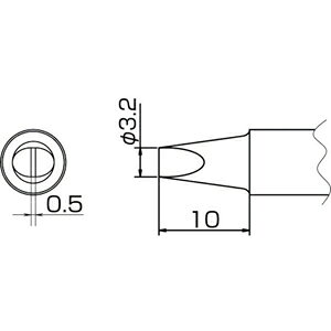 【返品種別B】□「返品種別」について詳しくはこちら□◆適合コテ:FX838■　仕　様　■適合コテ:FX838ヒーター一体式パーツ名：3.2D型コテ先質量：15g[T20D32]アウトドア＞DIY・工具＞電子機器＞はんだ用品