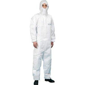 【返品種別B】□「返品種別」について詳しくはこちら□◆SMS製防護服は、柔軟性に富み、優れた通気性と良好なバリア性を発揮します。◆縫い目は内縫いです。■　仕　様　■使い捨て用袖口、背ウエスト、裾口、フードゴム入り接着可能なジッパーカバー付S...