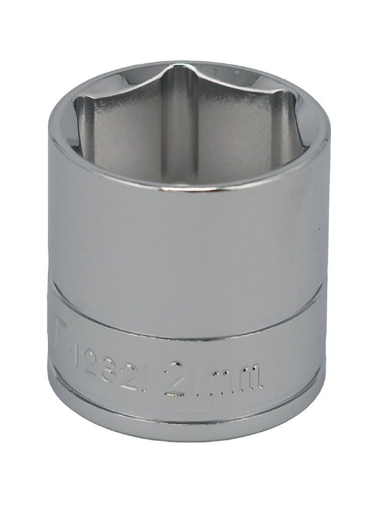 【返品種別B】□「返品種別」について詳しくはこちら□◆ミラー仕上げのメッキが美しいスタンダードソケット。◆ボルト・ナットを傷めにくい面接触タイプ。◆六角タイプ。■　仕　様　■差込角(”SQ)：3/8サイズ(mm)：21全長(L：mm)：28...