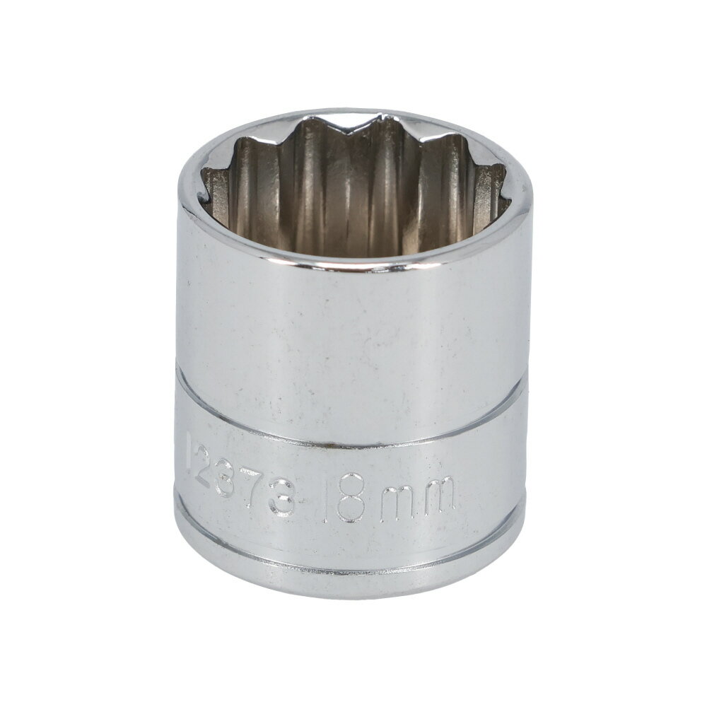 【返品種別B】□「返品種別」について詳しくはこちら□◆ミラー仕上げのメッキが美しいスタンダードソケット。◆ボルト・ナットを傷めにくい面接触タイプ。◆12角タイプ。■　仕　様　■差込角(”SQ)：3/8サイズ(mm)：18全長(L：mm)：2...