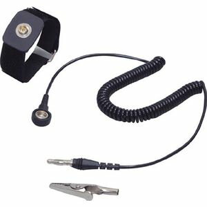 【返品種別B】□「返品種別」について詳しくはこちら□◆マジックテープ式のリストストラップです。■　仕　様　■バナナプラグ、ワニ口クリップ付1MΩ抵抗内蔵グランドコードグランドコード長さ（m）：3.0コード全長（cm）：54コイル部長さ（cm...