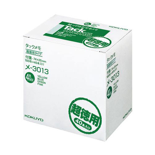 【返品種別A】□「返品種別」について詳しくはこちら□◆大量用途向けの超徳用タイプです。◆「タテ・ヨコ寸法」のヨコ側が粘着部分になっています。■　仕　様　■サイズ：タテ74×ヨコ25mm枚数：100枚×40本入り紙質：色特殊紙[メ3013]O...