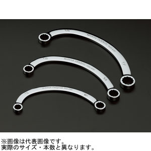 【返品種別B】□「返品種別」について詳しくはこちら□◆左右でRの違うユニークな形状。セットで持つと同サイズで異なるRが使え、作業範囲が拡大します。◆マフラーの三角フランジや足回りのボルトの締緩に便利です。◆口径部は応力の集中を防ぐことでボル...