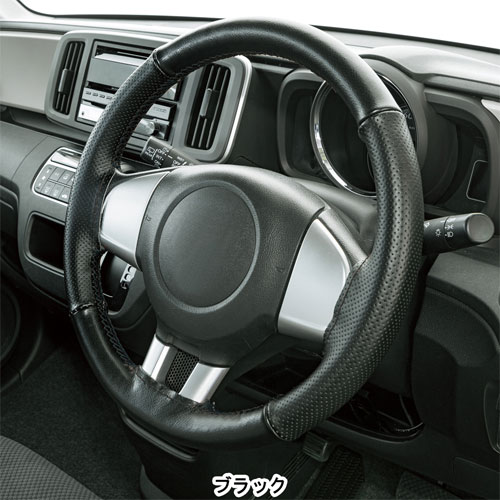 【返品種別A】□「返品種別」について詳しくはこちら□◆編み込みタイプの本革ハンドルカバー。パンチングレザーを使用したスポーティーなデザイン質感の高い本革を使用。細部までしっかりとカバーできるので後付け感が少なく、純正のステアリングのような自...