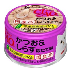 【返品種別B】□「返品種別」について詳しくはこちら□※商品画像とデザイン・カラーが異なる場合がございます。予めご了承下さい。◆かつお白身がベースの人気シリーズ◆しらすを加え、猫の好きなほたて味にしました。【原材料】かつお、しらす、ほたてエキ...