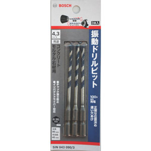 【返品種別B】□「返品種別」について詳しくはこちら□◆新設計の先端超硬チップで正確な位置決め、速い穴あけが可能です。◆被削材：コンクリート、モルタル、石材(インパクトドライバー使用時は不可)。■　仕　様　■刃径(mm)：4.3有効長(mm)...