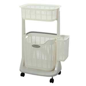 【返品種別A】□「返品種別」について詳しくはこちら□組立簡単！　ヘルスメーターがスッキリ納まる足高65mm◆たっぷり収納できる洗濯物入れ。◆これ1つでいろいろ使える、収容力のある2段タイプのランドリーバスケット。◆上段には着替えやタオル、普...