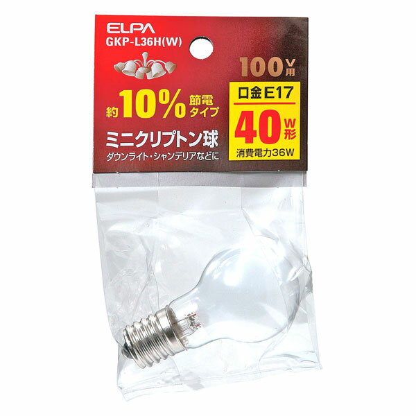 【返品種別A】□「返品種別」について詳しくはこちら□◆40W形約10％節電タイプ◆アルゴンガスよりも熱伝導率の低いクリプトンガスの封入で長寿命を実現した電球です。◆外径のコンパクト化によってスポットライト、ダウンライトなど幅広く使用できます...