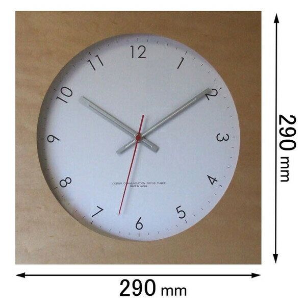□「返品種別」について詳しくはこちら□メーカー保証期間 1年◆付属の電池はお試し用電池になります。◆デザイナーズクロック◆電波時計■　仕　様　■枠材：メープル、MDF（中密度繊維板）前面：ガラスサイズ：横290×縦290×奥行45mm重さ：...
