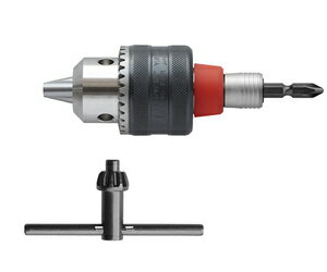 【返品種別B】□「返品種別」について詳しくはこちら□◆軸部が折れても交換可能なビット交換式ドリルチャック。◆充電ドライバーの取り付けてドリルで穴あけ、軸付砥石で研削作業が可能。◆18Vインパクト対応、チャックハンドル付。■　仕　様　■全長：...