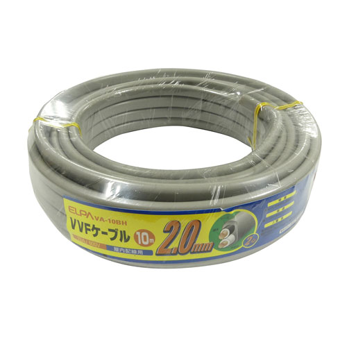 【返品種別A】□「返品種別」について詳しくはこちら□◆VVFケーブル 2.0mm2×2芯 10m◆耐久性・耐衝性・耐摩擦性に優れています。◆主に、屋内で使用するAC600V以下の配線に使用します。◆屋内配線・動力用配線・冷暖房機配線等、幅広...