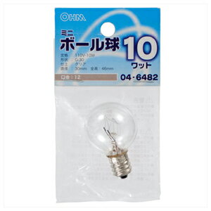 【返品種別A】□「返品種別」について詳しくはこちら□◆屋内専用(屋外使用禁止）■　仕　様　■口金：E12定格消費電力：10W寸法：直径30×全高46mm入数：1個[LBG3210C046482]オーム生活家電＞電球・管球＞白熱電球＞一般電球...