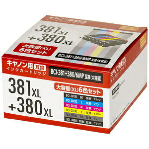 【返品種別A】□「返品種別」について詳しくはこちら□※互換インクのため、純正インクと色合いが異なる場合がございます。※対応機種をお確かめの上、ご注文ください。◆キヤノン対応の互換インク　6色パック■　仕　様　■対応純正商品：BCI-381+...