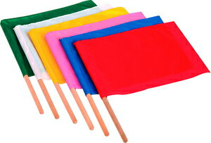 【返品種別A】□「返品種別」について詳しくはこちら□◆応援用小旗から旗を使った演技まで用途は色々◆色褪せしにくいポリエステル製■　仕　様　■緑・白・黄・ピンク・青・赤・各色1本旗サイズ：縦35×横45cm柄サイズ：直径1.8cm×長さ55c...