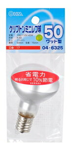 【返品種別A】□「返品種別」について詳しくはこちら□1999年04月 発売◆省電力タイプ、明るさ同じで10％節電（オーム社従来品比）◆屋内専用(屋外使用禁止）■　仕　様　■口金：E17定格消費電力：45W寸法：直径50×全高75mm入数：1...