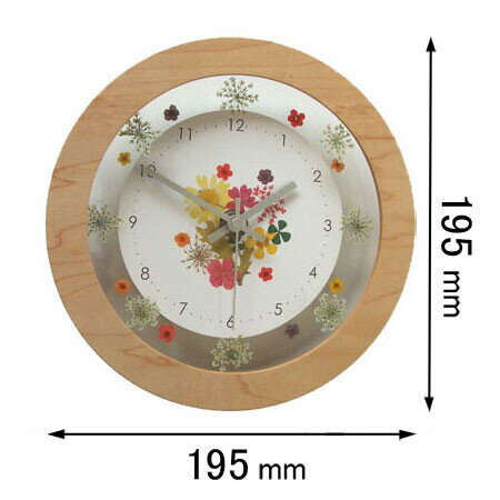□「返品種別」について詳しくはこちら□メーカー保証期間 1年※時計に組み込まれている電池は動作確認用のモニター用電池です。◆ボタニカルなデザインが可愛いウォールクロック◆サイズ：直径195×奥行45mm◆ステップ秒針■　仕　様　■枠材：メー...