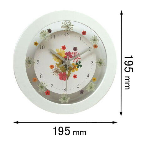 □「返品種別」について詳しくはこちら□メーカー保証期間 1年※時計に組み込まれている電池は動作確認用のモニター用電池です。◆ボタニカルなデザインが可愛いウォールクロック◆サイズ：直径195×奥行45mm◆ステップ秒針■　仕　様　■枠材：メー...