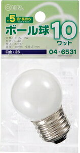 【返品種別A】□「返品種別」について詳しくはこちら□◆ボール球■　仕　様　■口金：E26定格消費電力：10W寸法：直径40×高さ61mm入数：1個[LBG4610WLL]オーム生活家電＞電球・管球＞白熱電球＞一般電球＞ボール球