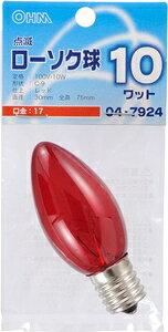 【返品種別A】□「返品種別」について詳しくはこちら□◆点滅ローソク球■　仕　様　■口金：E17定格消費電力：10W寸法：直径30×高さ75mm[LBC9710TECR]オーム生活家電＞電球・管球＞白熱電球＞一般電球＞ナツメ球・小丸電球・シャ...