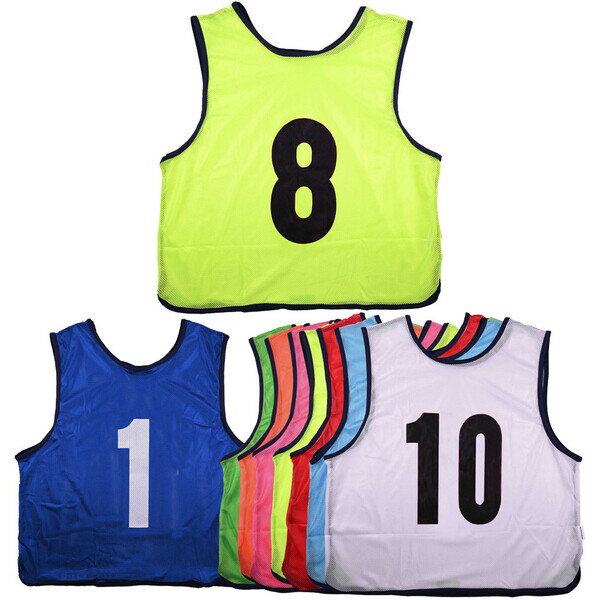 【返品種別A】□「返品種別」について詳しくはこちら□※集合画像を使用しておりますが、こちらの商品はカラー・赤（No.1〜10の10枚組）です。◆視認性がいいエバニューのビブス◆単色　1〜10の10枚組◆両面プリント◆ジュニアサイズ■　仕　様...