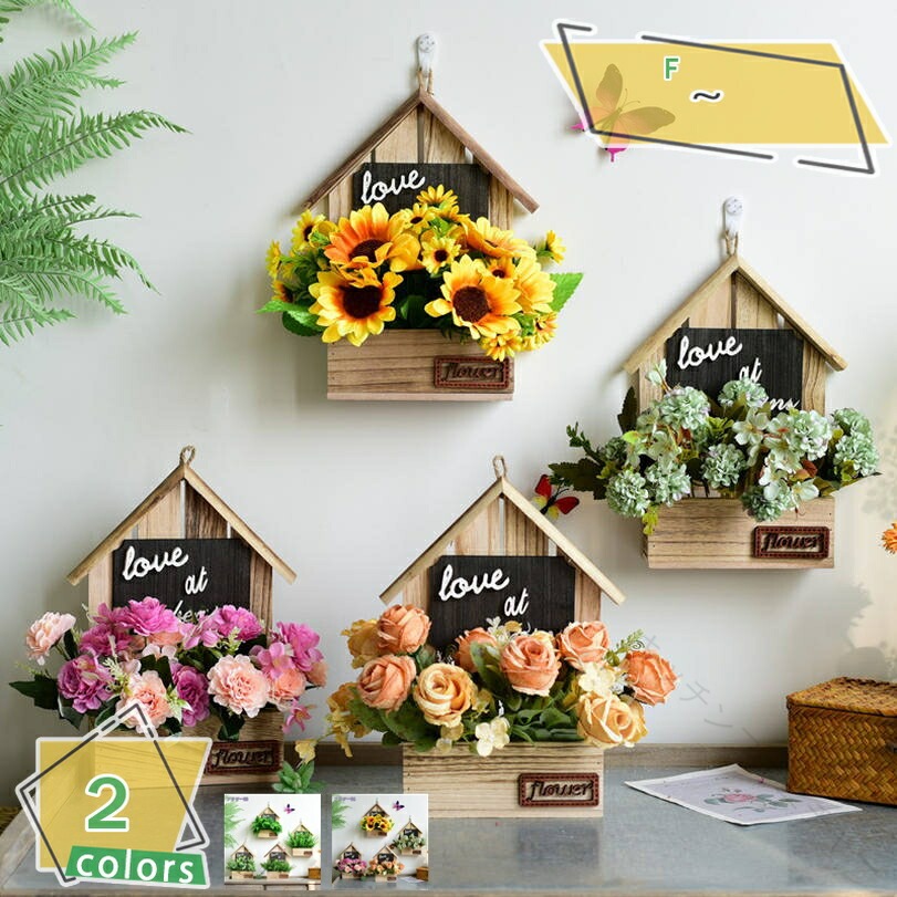 .造花 人工 観葉植物 壁掛け 4 点 セット は 北欧風 オシャレ な フェイク グリーン です。枯れない 花 おしゃれ で 本物 そっくり な 飾り として、リビング や 事務所 喫茶店 の インテリア 雑貨 に 最適。新生活 向け や...