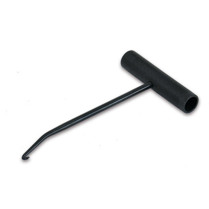 引張スプリングの脱着に便利なスプリングフックです。先端部は90度曲げてあるので、力をかけやすい方向性が確保しやすくなっています。