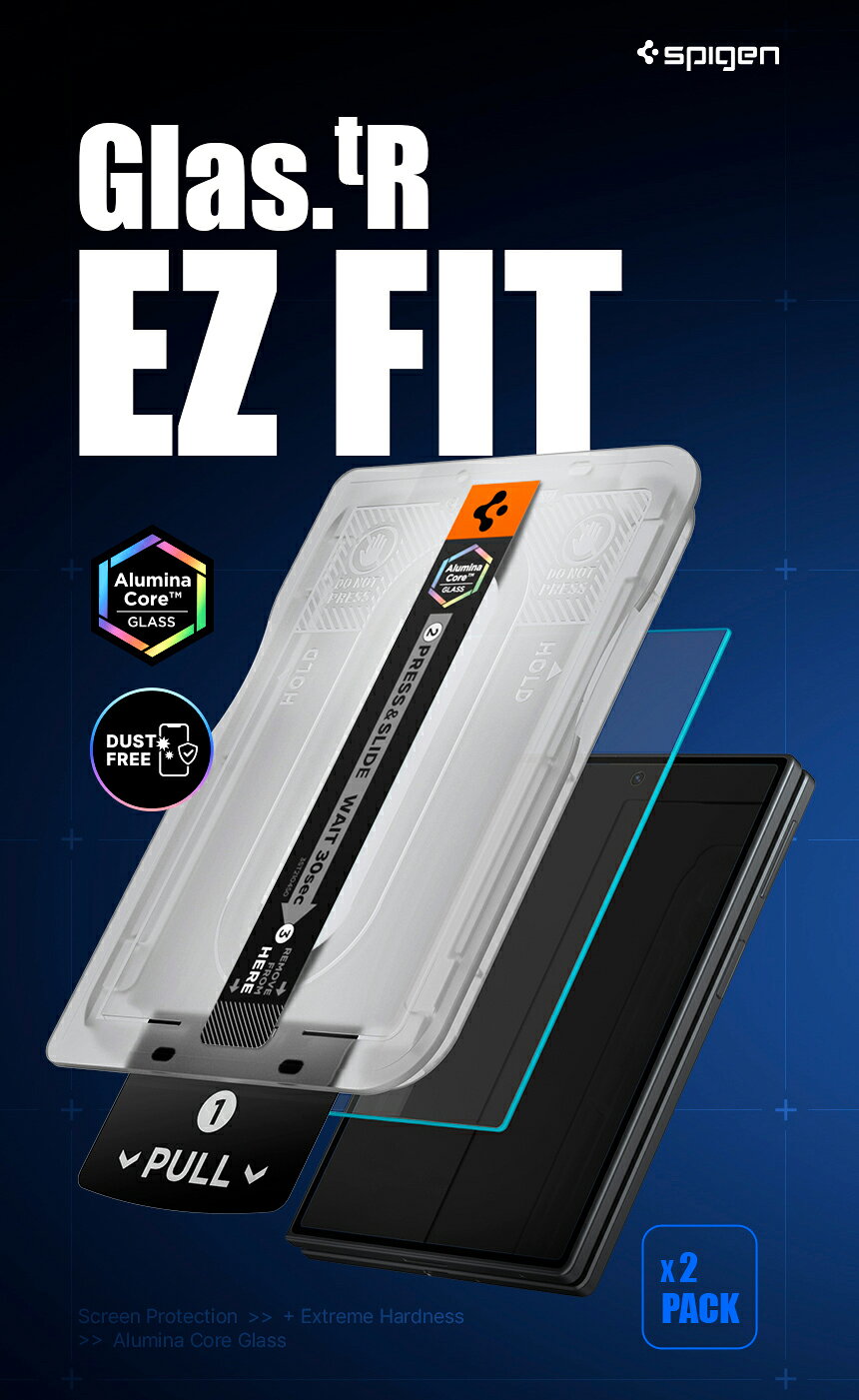 商品名 Galaxy Z Fold8 ガラスフィルム SC-57G 保護フィルム 2枚入 強化ガラス Spigen 簡単貼り付け ホコリ自動除去 10H 強化ガラス 衝撃吸収 ケース干渉なし 高透過 クリア シュピゲン Glas.tR EZ...
