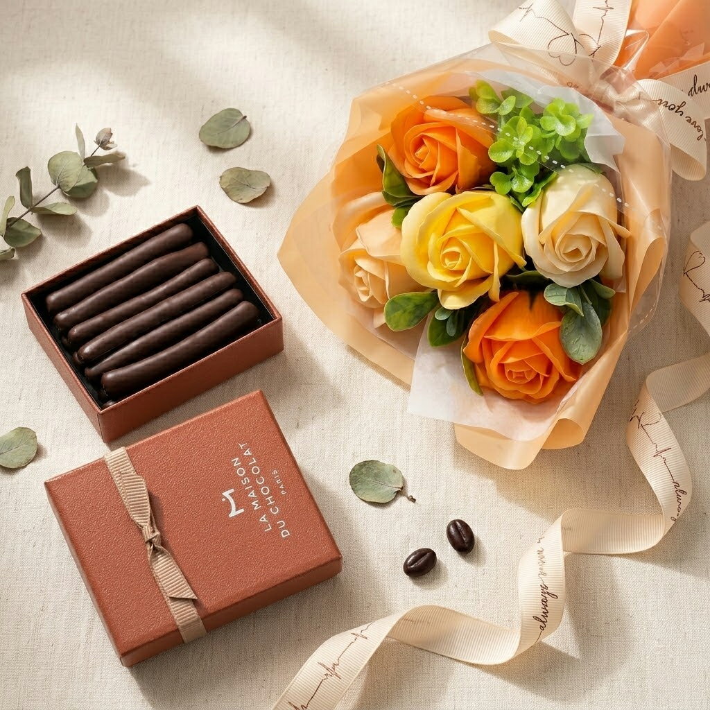 商品名 母の日 花とお菓子セット 2026 オランジェット 50G ラ・メゾン・デュ・ショコラ 枯れない花 チョコレート 卒業祝い 入学祝い ソープフラワー セット お祝い お返し 内祝い 花束 ブーケ おしゃれ 子供 合格祝い 就職祝い ...