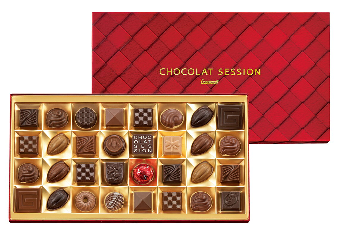 商品名 バレンタイン 2026 チョコ ゴンチャロフ ショコラセッション 32粒入 チョコレート ギフト お酒不使用 洋酒なし ブランド 赤 推し活 ホワイトデー お返し おしゃれ 大量 お配り 職場 推し活バレンタイン 説明文 バラエティ...