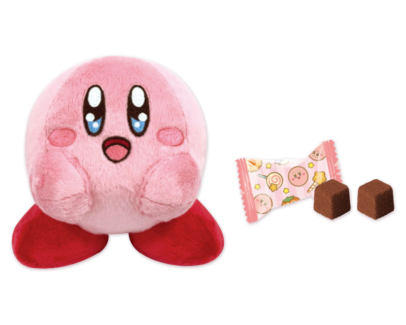 カービィの可愛さがあふれた触り心地抜群のぬいぐるみです。 中にソフトチョコレート2個が入っています。 食べ終わった後はお部屋に飾ったり、プレゼントとしてもおすすめです。 内容量：2個 箱サイズ：幅18×高さ23×奥行12.5cm
