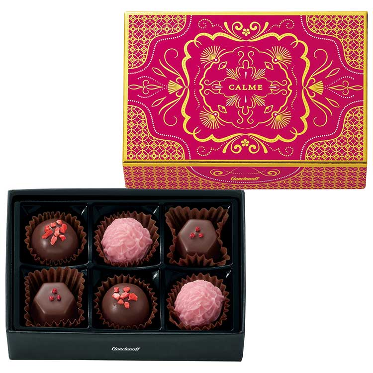 商品名 バレンタイン チョコ 2026 ゴンチャロフ カルム（あまおう苺のトリュフアソート）6個入 ギフト プレゼント お菓子 スイーツ 詰め合わせ 義理チョコ 本命 おしゃれ 高級感 上品 大人 職場 会社 CALME チョコレート ブラ...