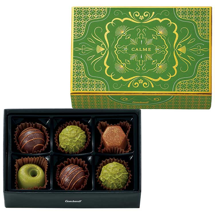 商品名 バレンタイン チョコ 2026 ゴンチャロフ カルム（お茶のトリュフアソート）6個入 ギフト プレゼント お菓子 スイーツ 詰め合わせ 義理チョコ 本命 おしゃれ 高級感 上品 大人 職場 会社 CALME チョコレート ブランド ...