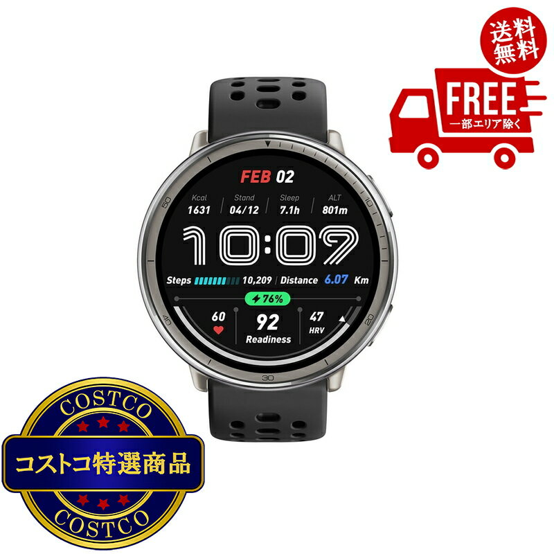 カラー：ブラック　サイズ：約43.9×43.9×9.9（心拍ベース除く）（心拍ベース含むと約11.98mm）重量：約42.13g（バンドの重さを含む）／約29.5g（バンド除く）　ボディ素材：ステンレススチール製ベゼル／ポリマー製ミドルフレ...