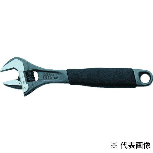 バーコ モンキーレンチ 208mm 9071 【1285645】ジョーが開く時、ジョーのシャフトが外側に飛び出ないため、狭所作業に最適です。スウェーデン鋼を採用しています。目盛付です。限られた作業スペースに最大限対応できる15°型です。狭所...