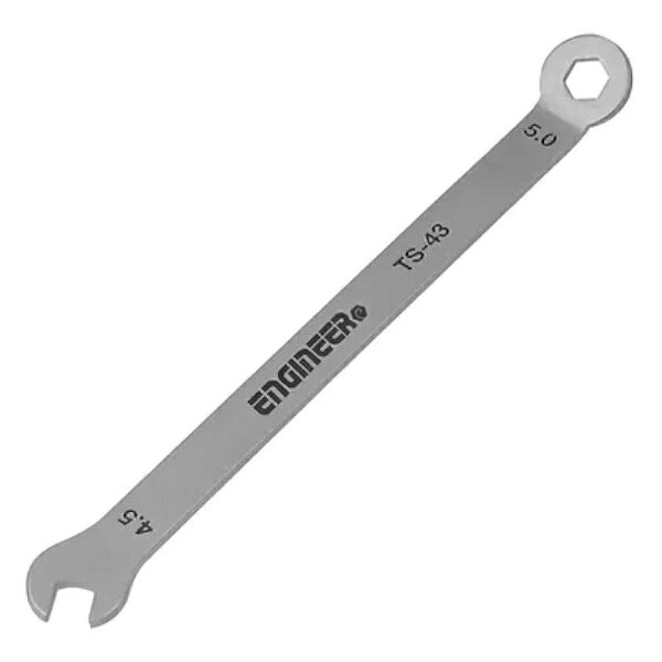 エンジニア コンビ型スパナ 4．5×5■ 特長厚みがわずか1.5mmの超薄型スパナです。めがね、スパナのコンビセットです。ヘッドの曲り角度は30°です。■ 商品スペック仕様・規格スパナサイズ(mm)：4.5全長(mm)：106厚さ(mm)：...