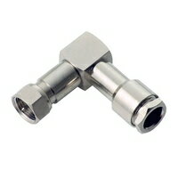 ジェフコム DENSAN（デンサン） 同軸L型コネクター（圧着レスタイプ） LRCA-3CTL圧着工具不要、半田付け不要、レンチで締めつけるだけ同軸ケーブル用 圧着レスL型コネクター仕様適合ケーブル3C-2V、3C-FV定格電圧AC 500...