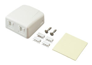ジェフコム DENSAN（デンサン） 電話用マウントボックス LTBOX-2K電話線用（6極6芯）マウントボックス2個口 ジャック付ほこり防止シャッター付仕様LAN用のパンチダウンツールで圧接可能　推奨工具パンチダウンツール（LPD-110...